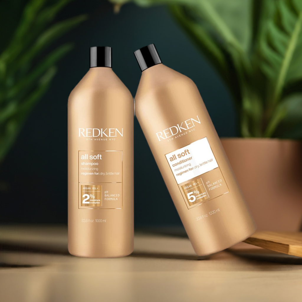 Redken All Soft Shampoo and Conditioner 1 Litre DUO for Dry, Brittle ...